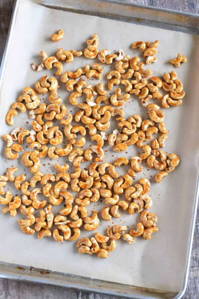 Sweet & Spicy Roasted Cashews [Vegan, Oil-Free] - Watch Learn Eat