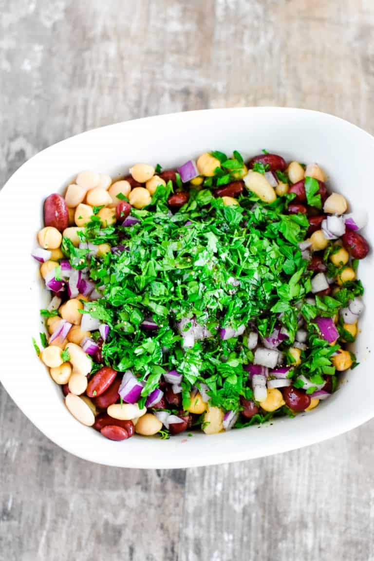 Easy Three-Bean Salad [Vegan, Gluten-Free] - Watch Learn Eat